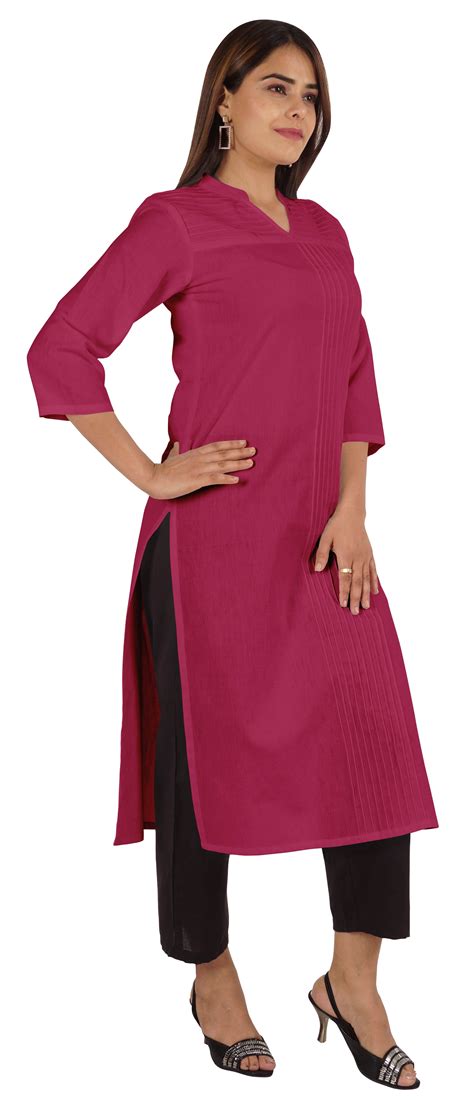 Moomaya Solid Pintuck Blouses For Women Indian Ethnic Kurti Casual