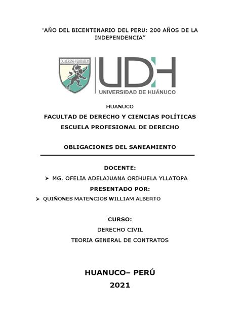 Obligaciones De Saneamiento Pdf Propiedad Daños Y Perjuicios