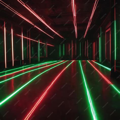 Premium Ai Image Green And Red Laser In A Nightclub Laser Beams On A