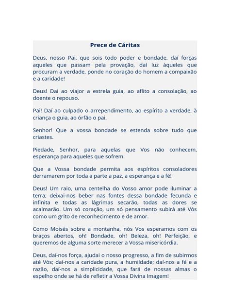 Prece De Cáritas Pdf