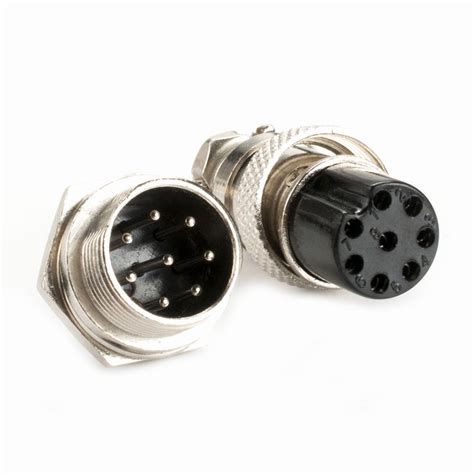 Ready Stock 1pcs Gx16 16mm 8 Pin Din Male Female Plug Socket Cable Connector 8 Pin With Metal