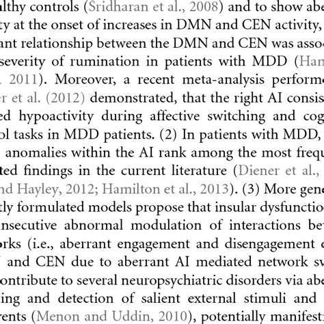 Default Mode Network Salience Network And Central Executive Network