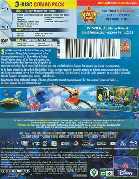 Finding Nemo 3 Disc Collectors Edition Blu Ray Dvd Combo Blu Ray
