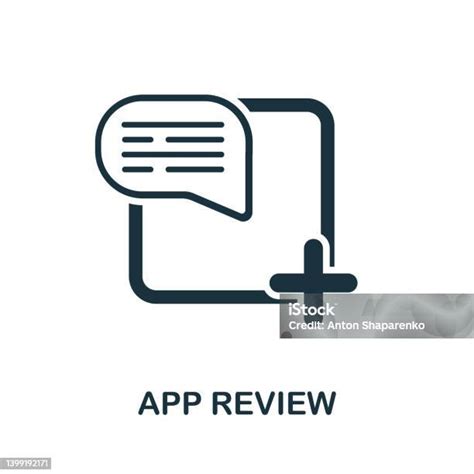 모바일 앱 개발 컬렉션의 앱 검토 아이콘입니다 템플릿 웹 디자인 및 인포 그래픽을위한 간단한 라인 앱 검토 아이콘 Performing Arts Event에 대한 스톡 벡터