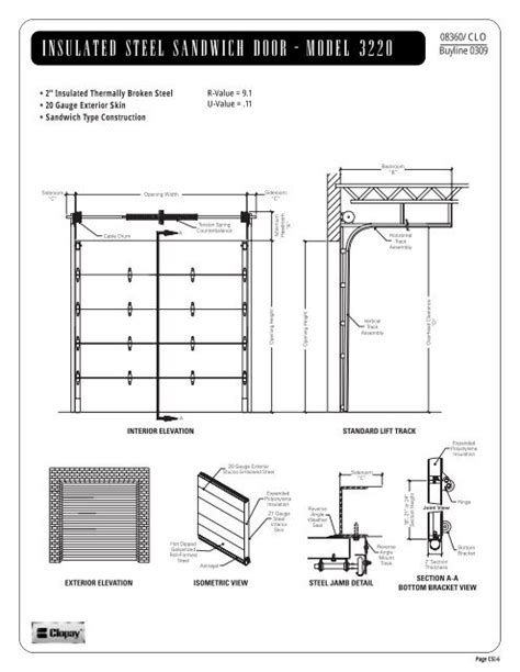 Insulated Steel Sandwich Door Model 3220 Clopay