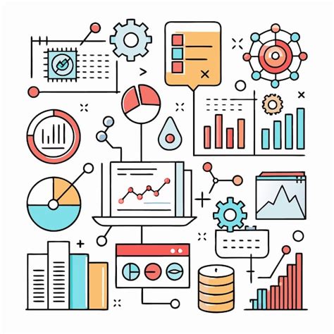 Data Analysis With Pie Charts Bar Graphs Line Charts And A Database Premium Ai Generated Vector