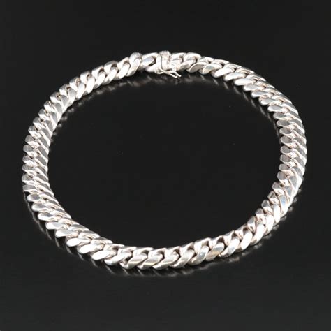 Sterling Curb Link Chain Necklace Ebth