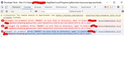 Error Enoent No Such File Or Directory Open Cusers Name Appdataroaminggdlaunchernext