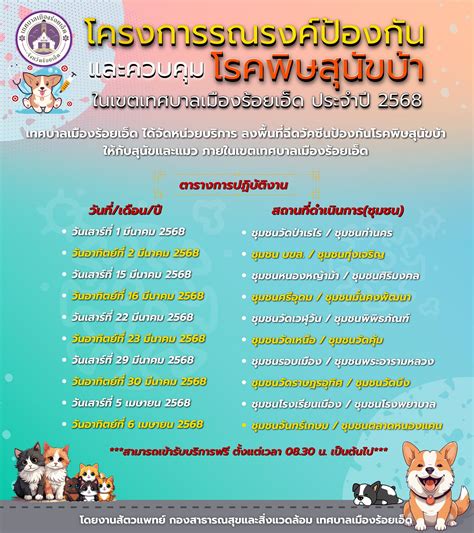 📣 ประชาสัมพันธ์ ประชาสัมพันธ์ เทศบาลเมืองร้อยเอ็ด