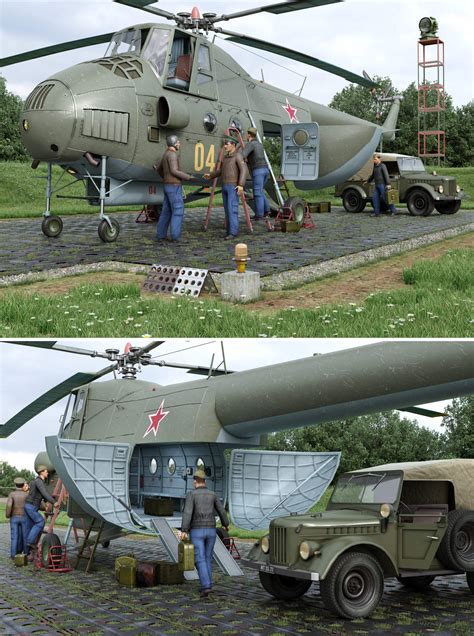 Mil Mi 4 Helicopter 3d Render Digital Art By Be Gemot
