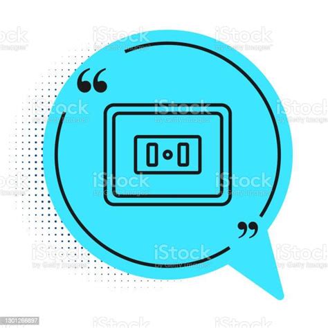 黑線電源插座圖示隔離在白色背景上電源插座羅塞特符號藍色語音氣泡符號向量向量圖形及更多一個物體圖片 一個物體 伸入 住宅建築 Istock