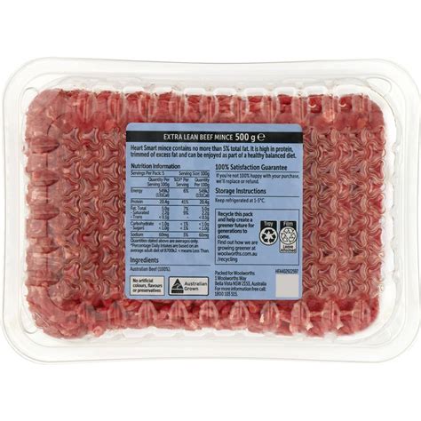 Woolworths Heart Smart Extra Lean Beef Mince 500g Woolworths