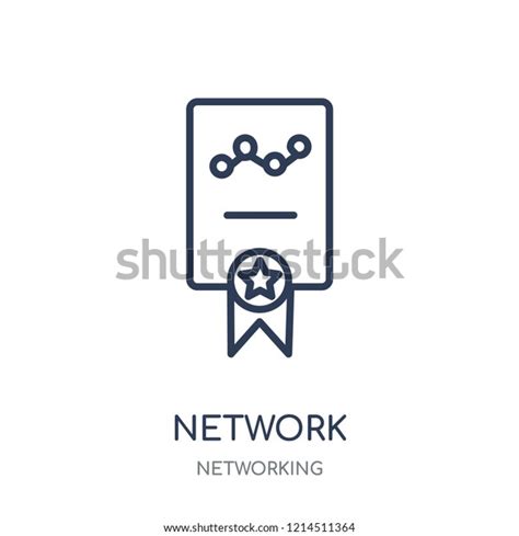 Network Certificate Icon Network Certificate Linear Stock Vector