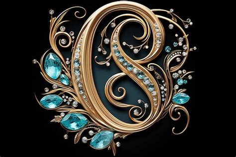 Premium Ai Image A Gold Letter S Is Decorated With Diamonds And Crystals