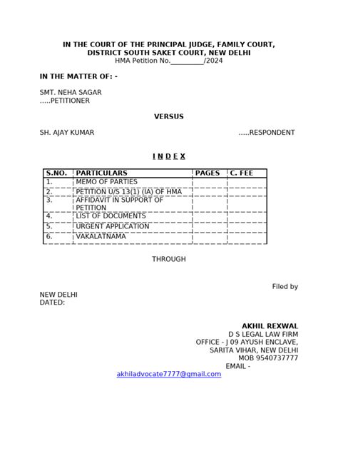 Neha Divorce Pdf