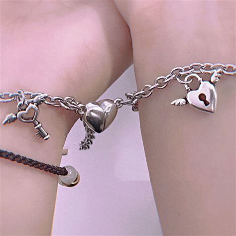 Couple Bracelet Ins Simple Love Key Lock Couple Attract Girlfriend