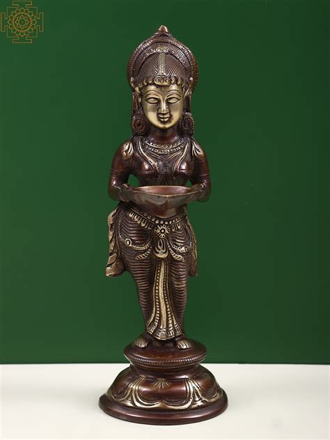 12 Brass Deepalakshmi Handmade Exotic India Art