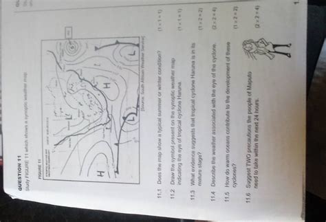 Question 11 Study Figure 11 Which Shows A Synoptic Wather Map Nouse 11 S
