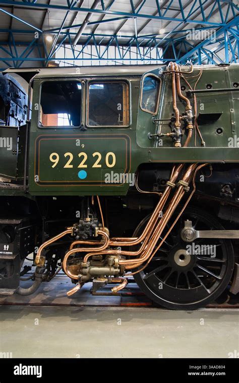 Elaborate Copper Pipework On The Br Standard Class 9f Locomotive Number