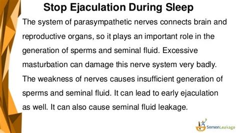 Stop Ejaculation During Sleep And Improve Sexual Health