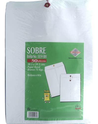 Sobre Bolsa Blanco Con Rondana Ministro 30 5 X 39 5 50 Pzas Papeleria