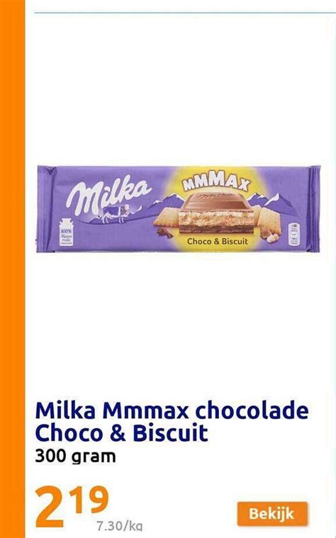 Milka Mmmax Chocolade Choco Biscuit Promotie Bij Action