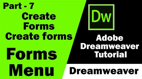 Dreamweaver Forms How To Create A Form In Dreamweaver Forms Form Design Form Menu
