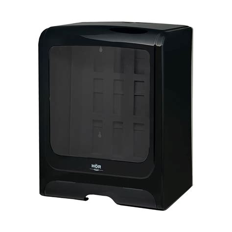 Диспенсер для листовых бумажных полотенец Hor Z и V сложения пластик черный Hor 12210305 2