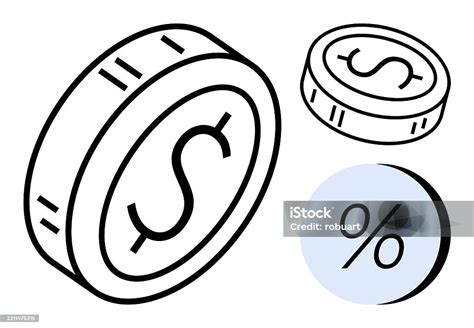 달러 기호와 금융 저축 또는 투자를 나타내는 백분율 기호가 있는 통화 동전 가격에 대한 스톡 벡터 아트 및 기타 이미지 가격 개념 개념과 주제 Istock