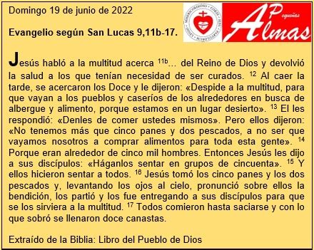 Mensaje de reflexión para las Almas Pequeñas semana del al de Junio del Legión