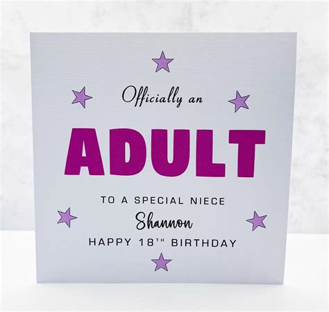 Personalised 18th Birthday Card Officially An Adult