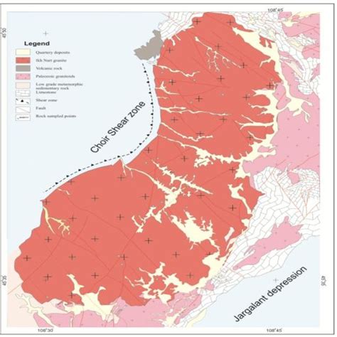Geological Map Of Ikh Nart Massif Southeastern Mongolia Modified By