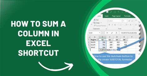 How to Sum a Column in Excel Shortcut - Earn & Excel