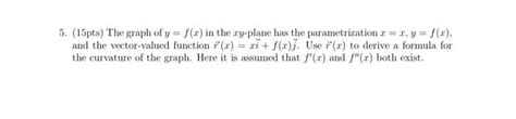 Solved 15pts The Graph Of Yfx In The Xy Plane Has The