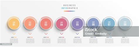 Business Infographic Element With 8 Options Steps Number Vector