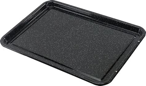 Spares2go Large Enamel Oven Shallow Baking Tray Sheet Raised Centre Non