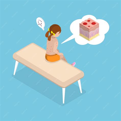 Premium Vector 3d Isometric Flat Vector Illustration Of Chickenpox