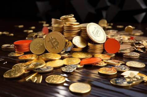 Premium Photo Digital Currency Concept With A Bitcoin And Dynamic Shards