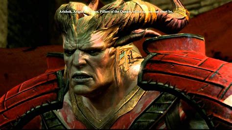Dragon Age 2 Learning About The Qunari From The Arishok Youtube