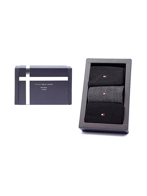 Tommy Hilfiger Socken Geschenkbox 3er Pkg Black Schwarz