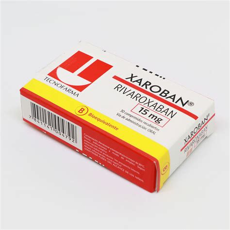 Xaroban 15 Mg X 30 Comprimidos Recubiertos Farmacias Ahumada