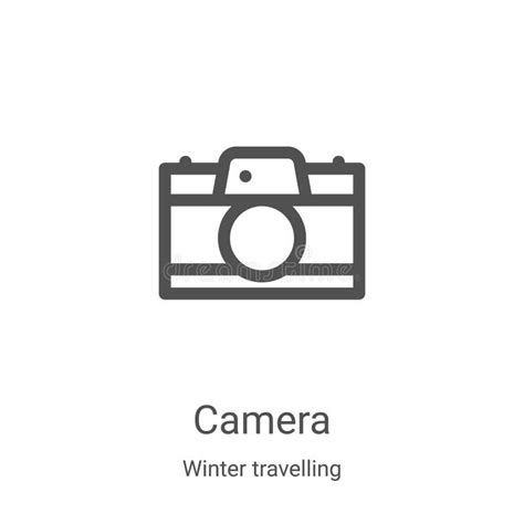 Camera Icon Vector From Winter Travelling Collection Thin Line Camera Outline Icon Vector