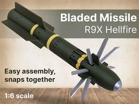 Hellfire R9X Missile With Kinetic Blades 1 6 By Rexi Labs MakerWorld