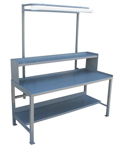 Item Wx472 Workbench With 12 Shelf Riser And Light Fixture On Jamco