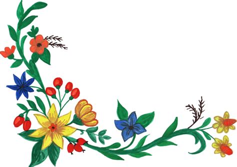 5 Watercolor Flower Corner PNG Transparent Vol 2 OnlyGFX
