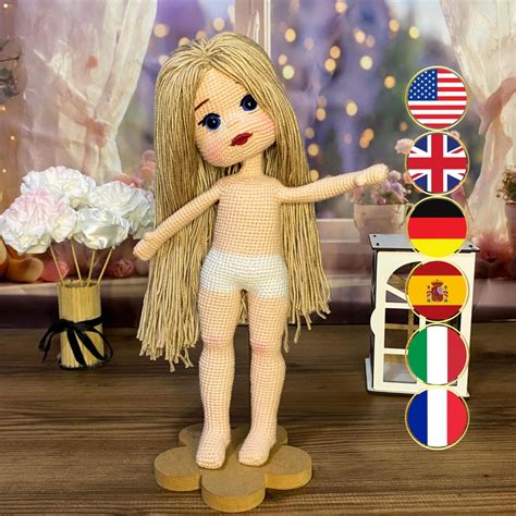 Blonde Hair Crochet Doll Base Pattern Cute Girl Body Tutorial Pdf