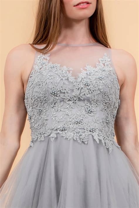 Silver Short Beaded Cocktail Mini Dress For 1130 The Dress Outlet