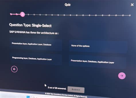 Quiz Question Type Single Select Saps Hana Studyx