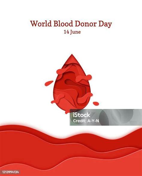 세계 혈액 기증자의 날 14 6 월 벡터 배경 흰색 배경에 적색 혈액 방울 종이종이 종이 아트 포스터입니다 벡터 의학 3d 그림입니다 창조적 인 기증자 또는 혈우병의 날
