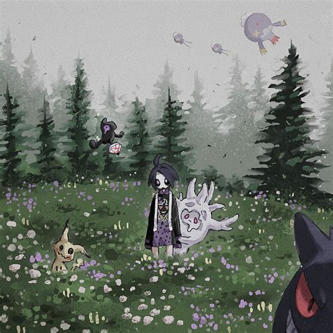 W0 0ny Chloe Allister Pokemon Cursola Drifblim Drifloon Galarian Yamask Gengar Mimikyu